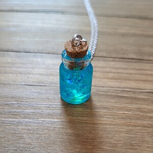Ocean Potion Glass Vial Necklace- 925 Sterling Silver Handmade Resin ...