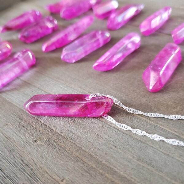 Pink Crystal Pendant - Etsy