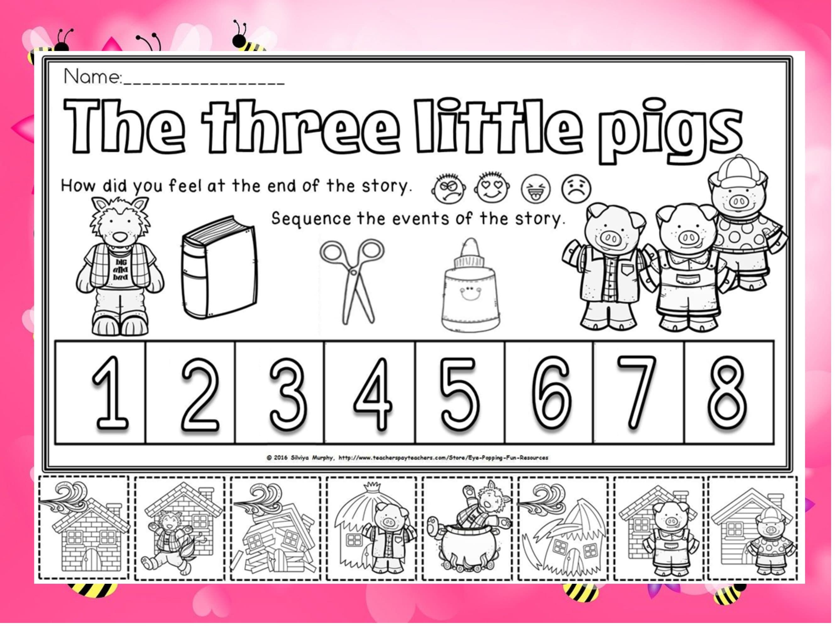 Three Little Pigs Activities|worksheets| Posters|wheel|cause and Effect ...