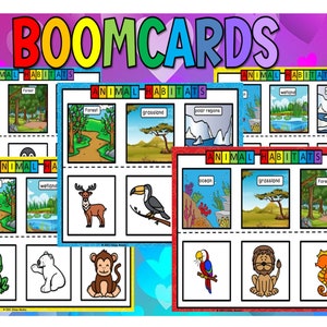 Cut and Paste Animals in Their Habitats|posters| Snakes and Ladders ...