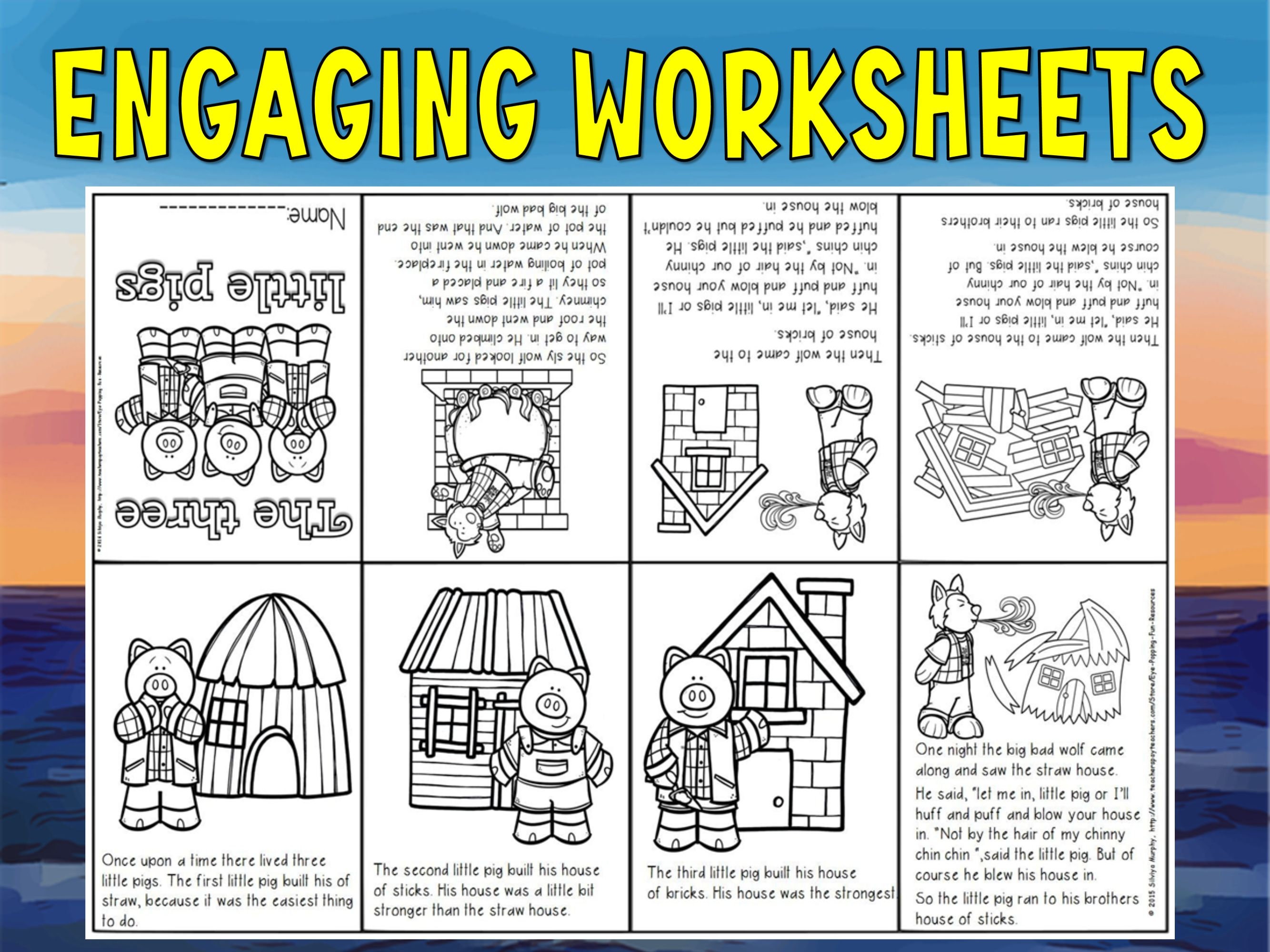 Three Little Pigs Activities|worksheets| Posters|wheel|cause and Effect ...