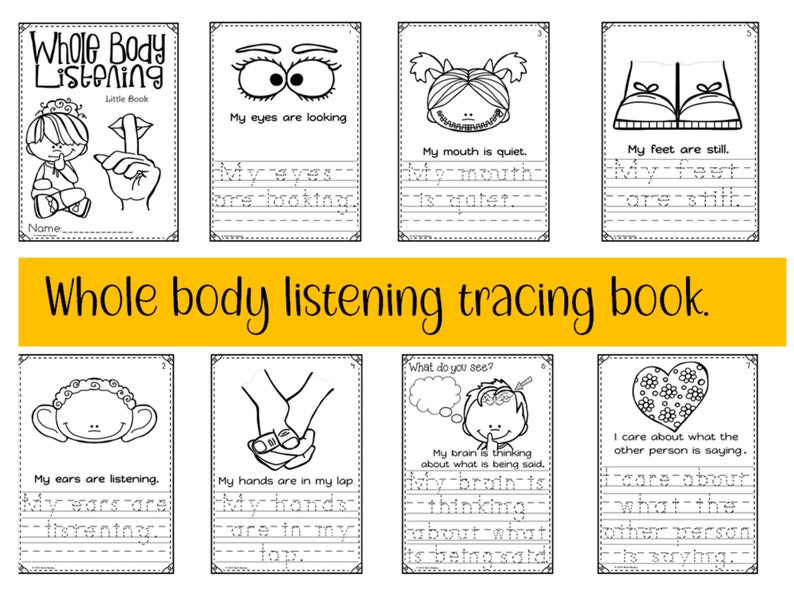 Whole Body Listening Bundle-powerpoint Game|posters and Worksheets|boom ...