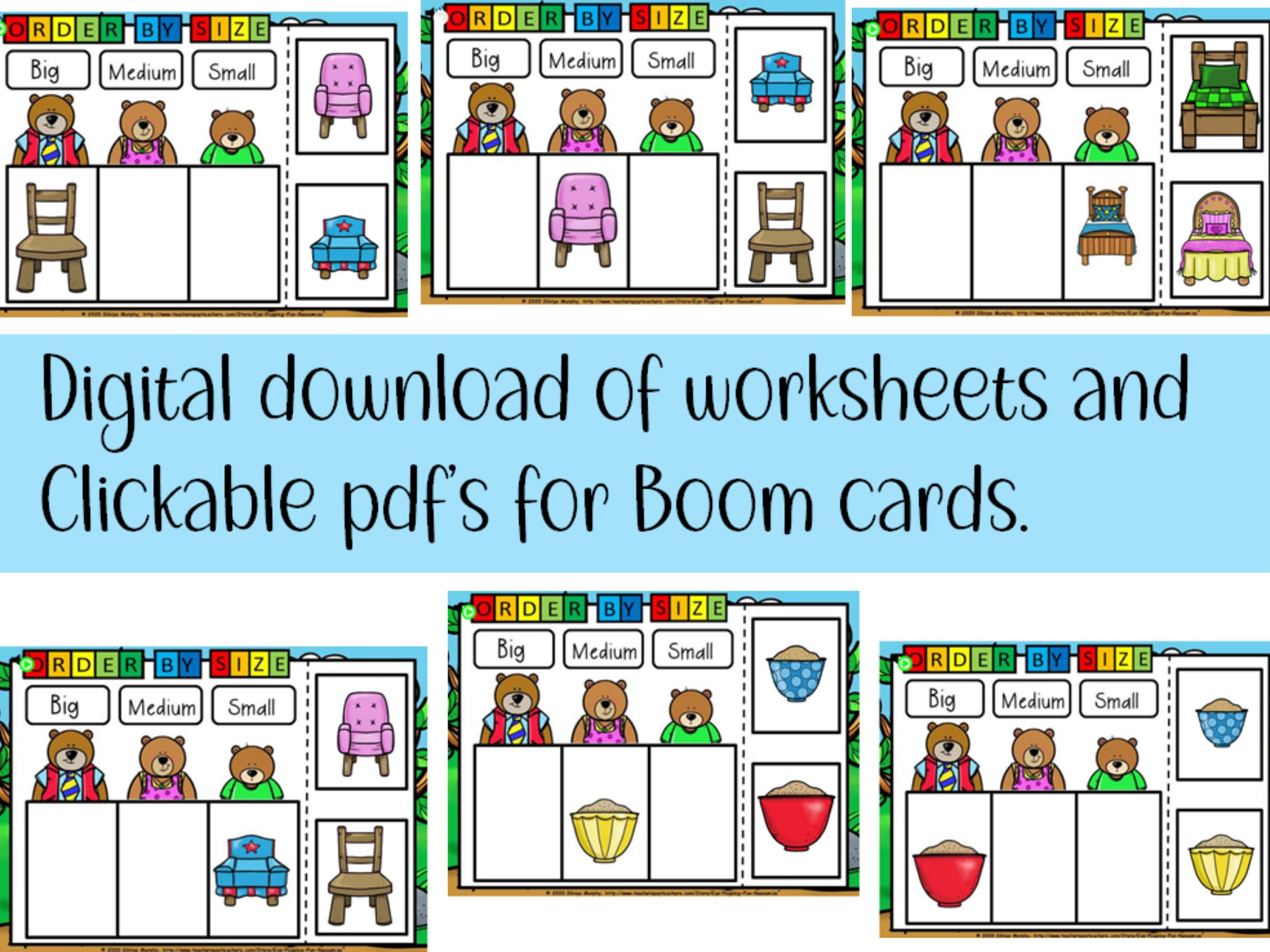 Goldilocks and the Three Bears Activities - Etsy