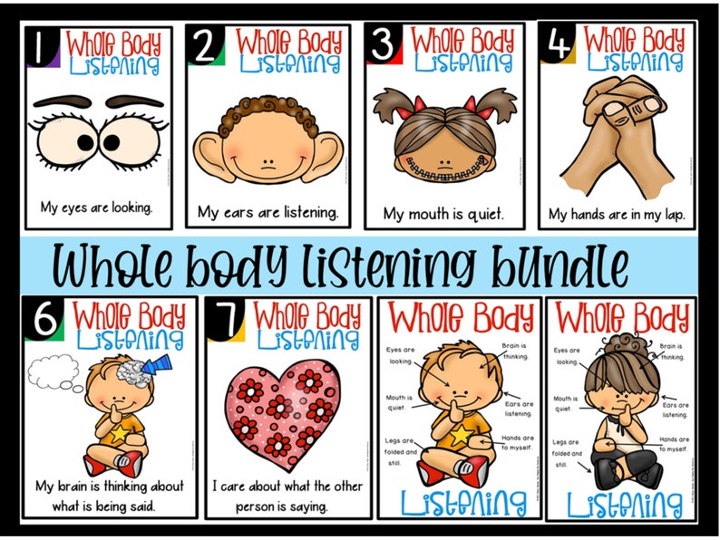 Whole Body Listening Bundle-powerpoint Game|posters and Worksheets|boom ...