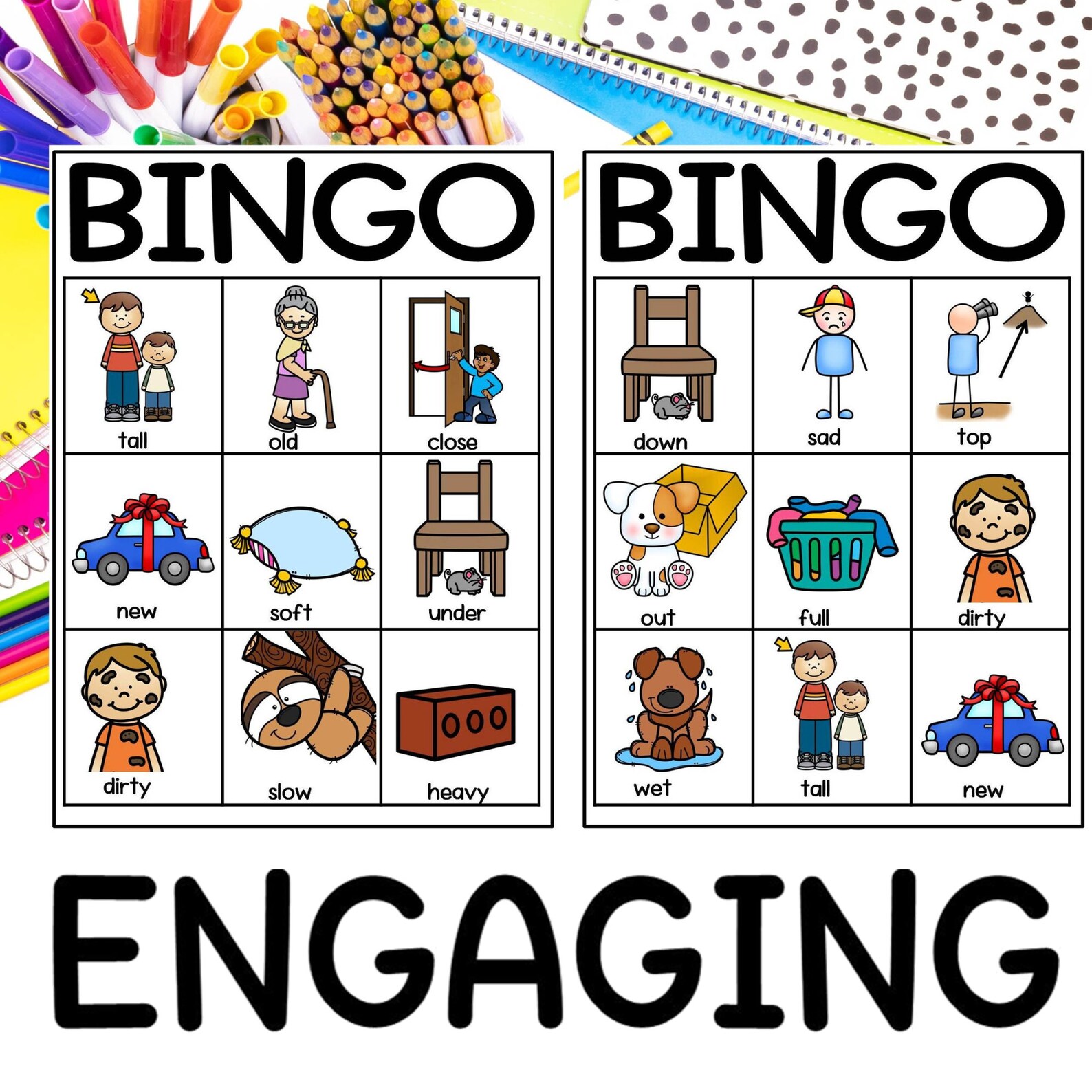 Bingo Opposites - Etsy