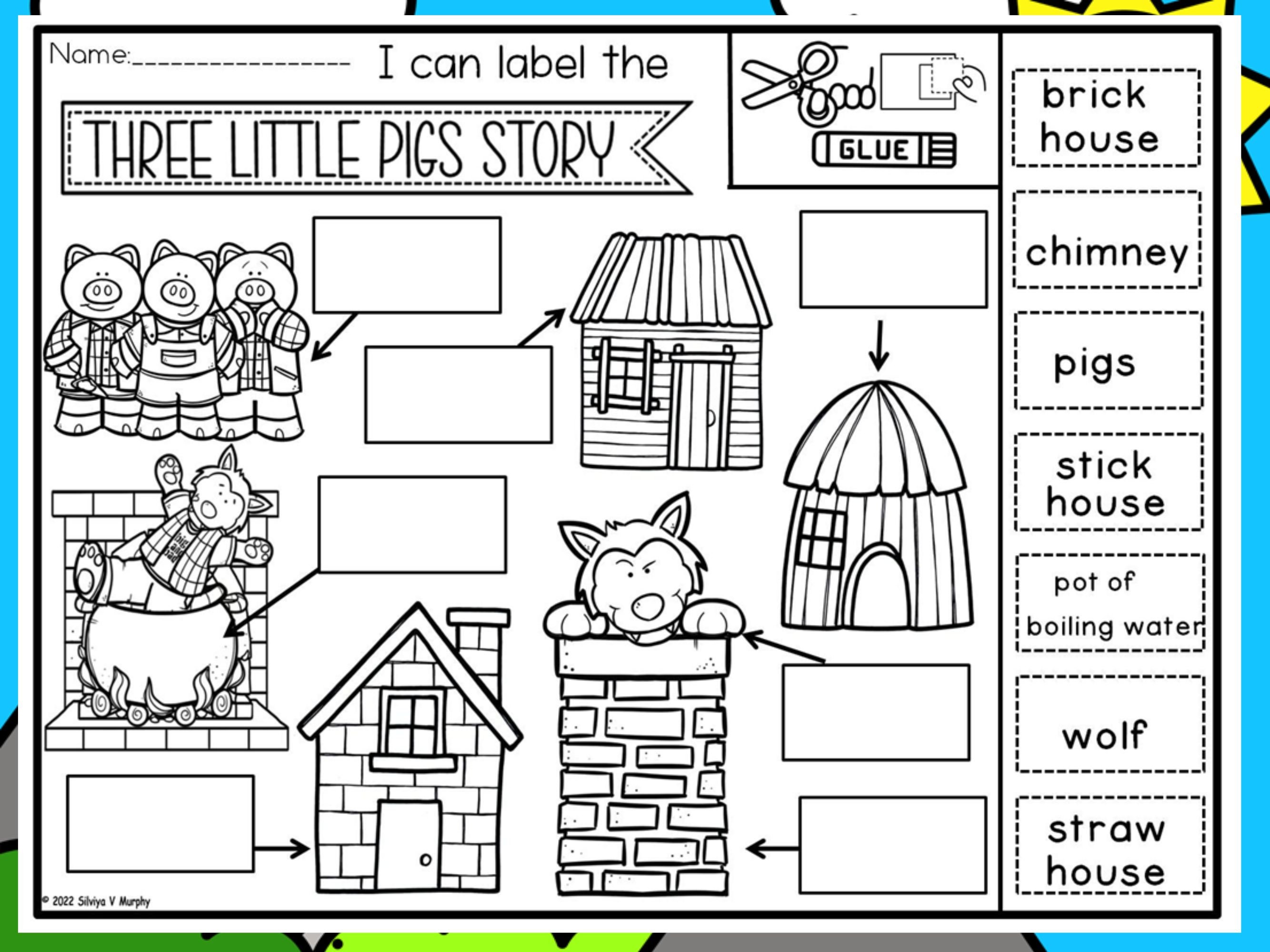 Three Little Pigs Activities|worksheets| Posters|wheel|cause and Effect ...