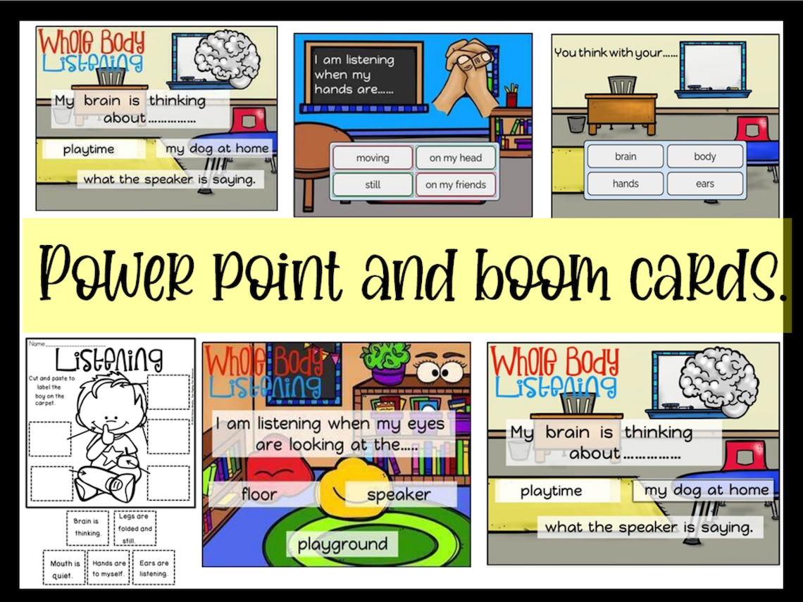 Whole Body Listening Bundle-powerpoint Game|posters and Worksheets|boom ...