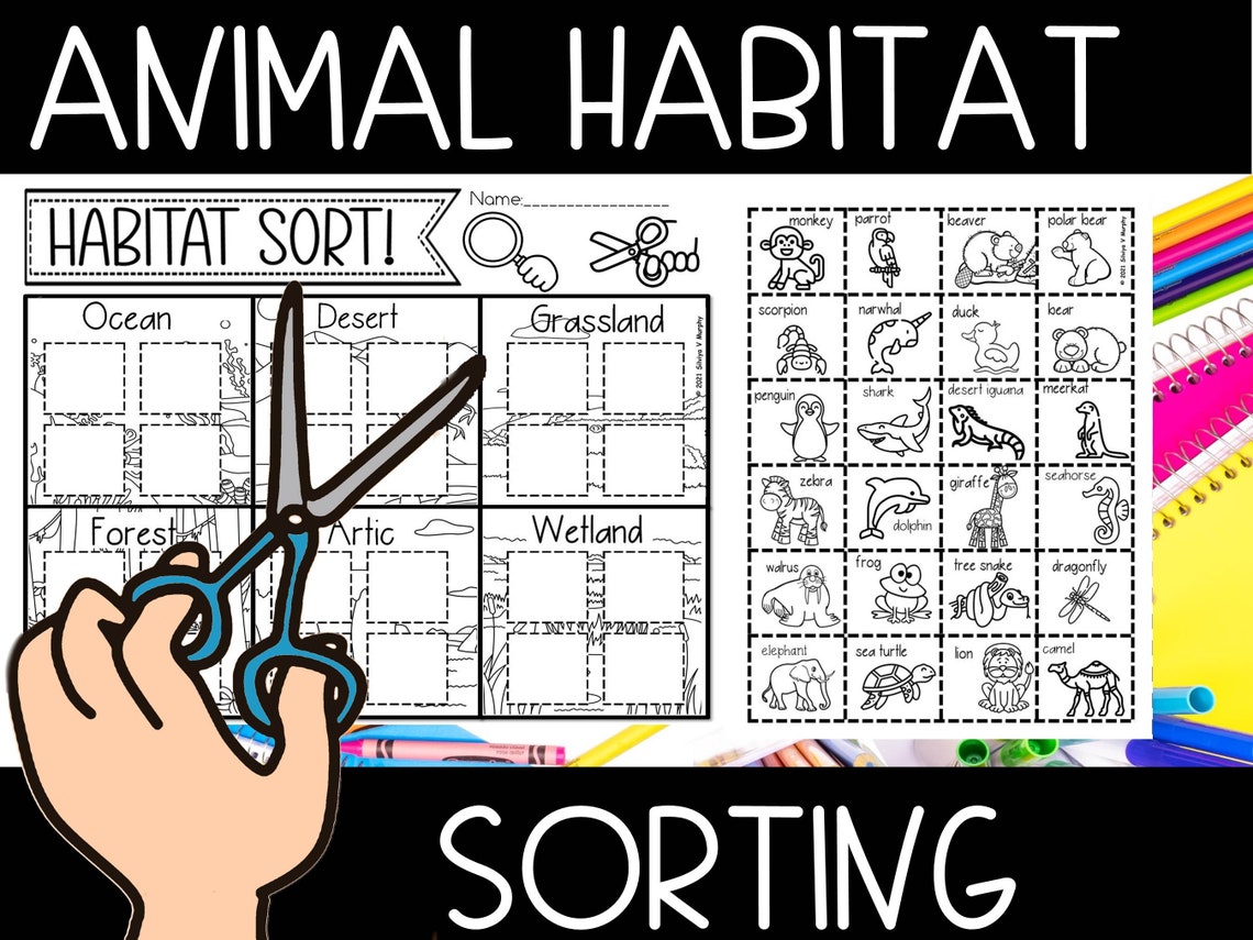 Cut and Paste Animals in Their Habitats|posters| Snakes and Ladders ...