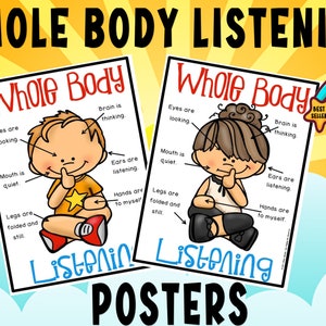 Whole Body Listening Poster|behavior Management|50% Off - Etsy