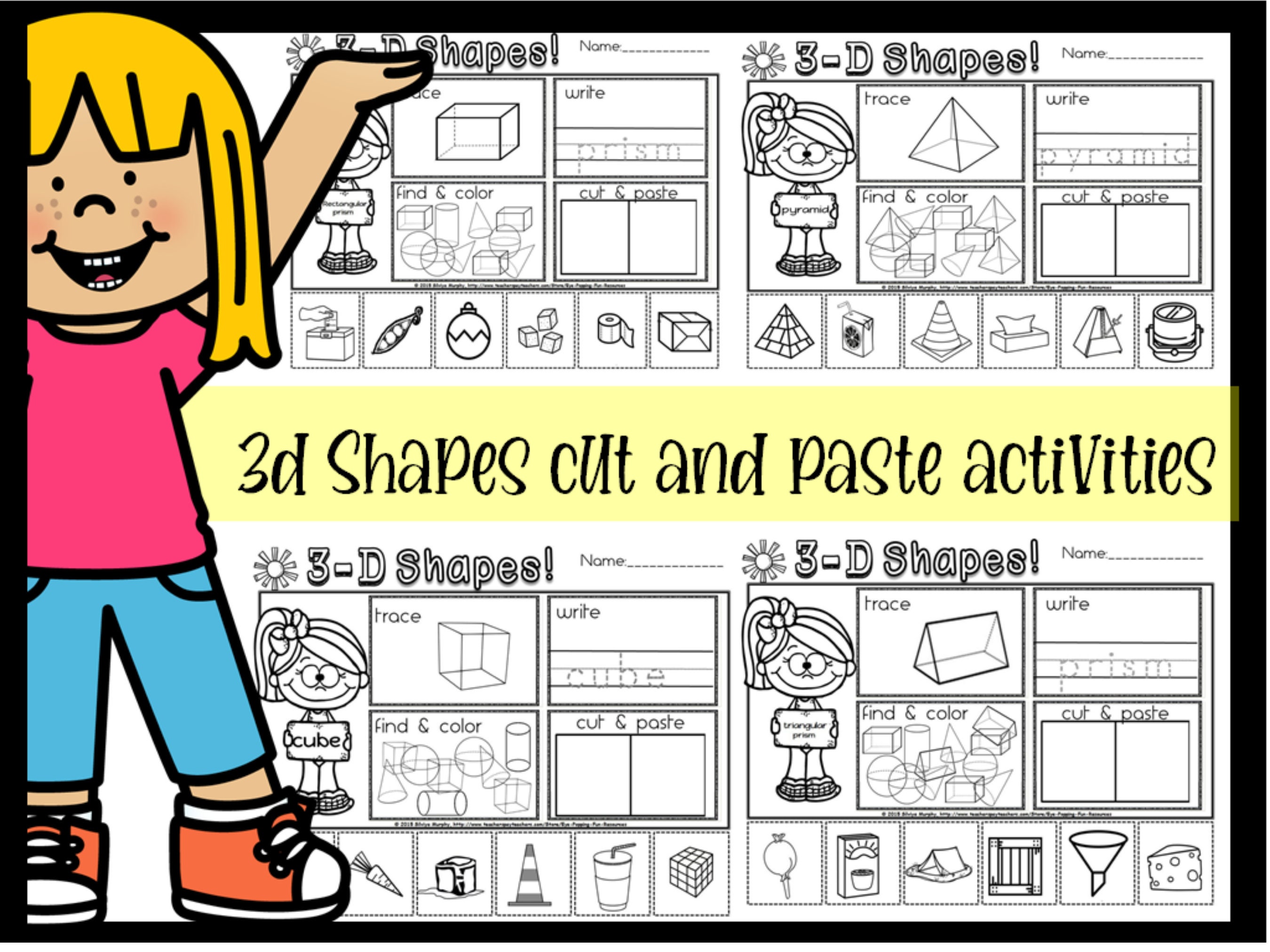 Kindergarten 3d Shapes Bundle|attributes of Shapes|boom Cards|sorting ...