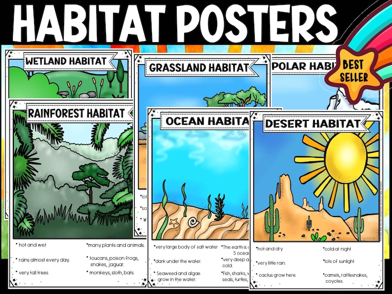 Cut and Paste Animals in Their Habitats|posters| Snakes and Ladders ...