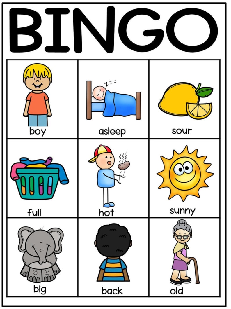 Bingo Opposites - Etsy