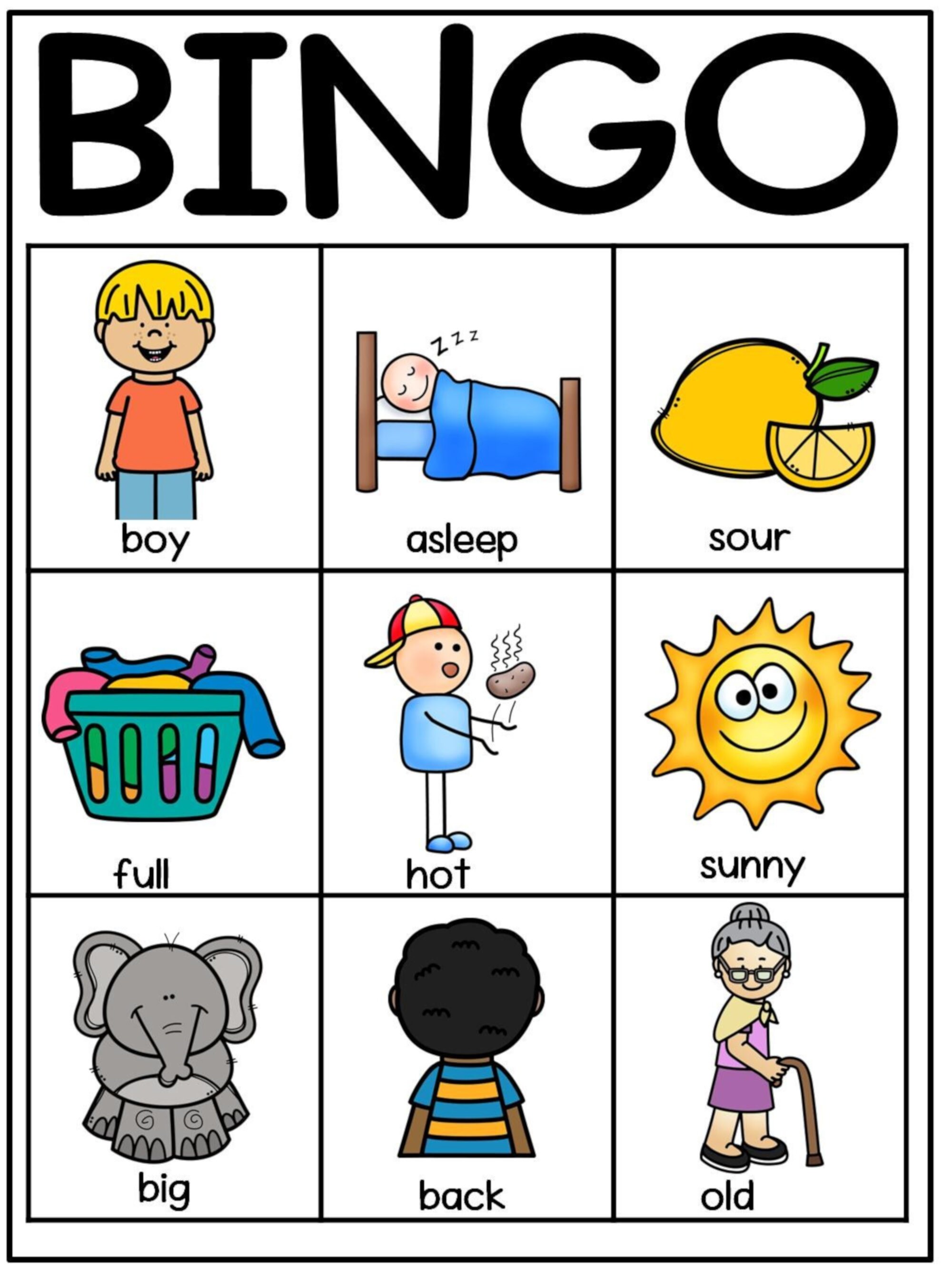 Bingo Opposites - Etsy