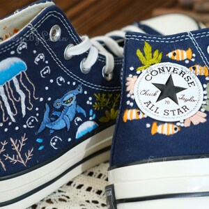 Converse Ocean Embroidered Shoes, 1970s Converse Chuck Taylor, Converse ...