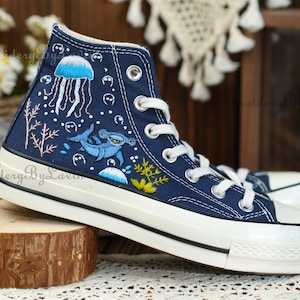 Converse Ocean Embroidered Shoes, 1970s Converse Chuck Taylor, Converse ...