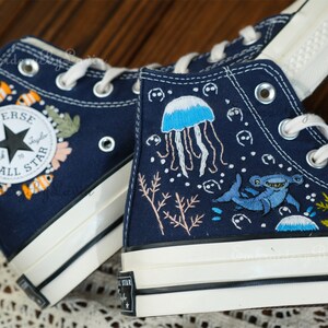 Converse Ocean Embroidered Shoes, 1970s Converse Chuck Taylor, Converse ...