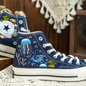 Converse Ocean Embroidered Shoes, 1970s Converse Chuck Taylor, Converse ...