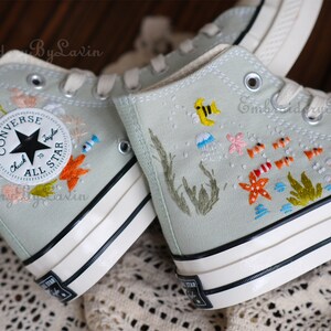 Converse Ocean Embroidered Shoes, 1970s Converse Chuck Taylor, Converse ...