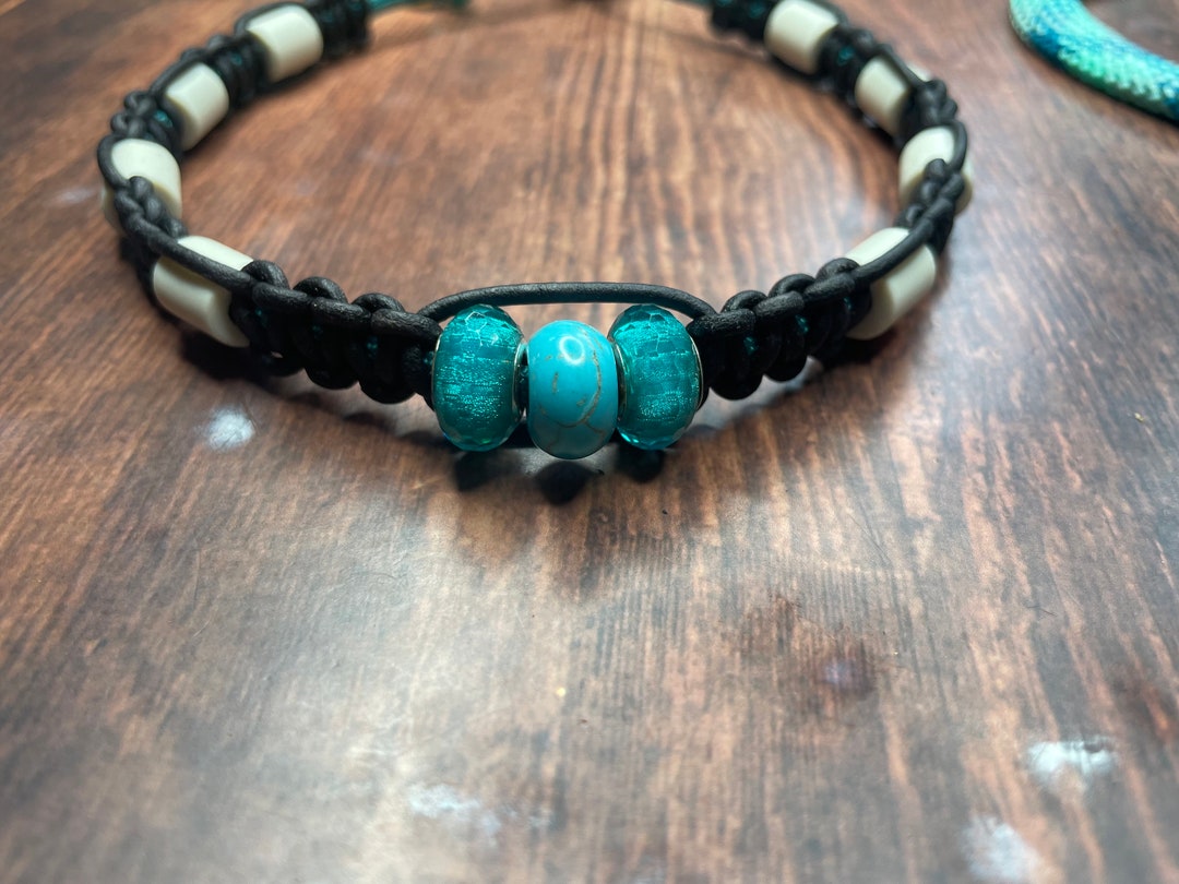 Ultra Chic EM Ceramic Band With Leather and Natural Stones, Tick ...