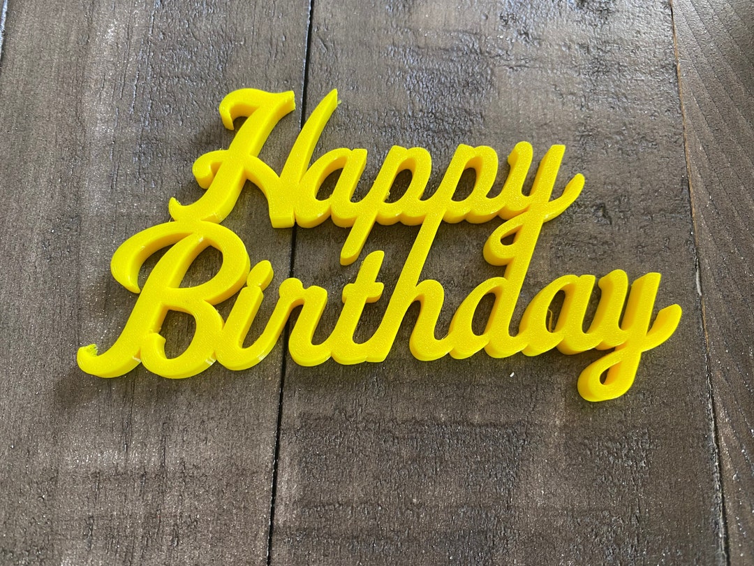 Happy Birthday Topper or Custom Text Topper - Etsy