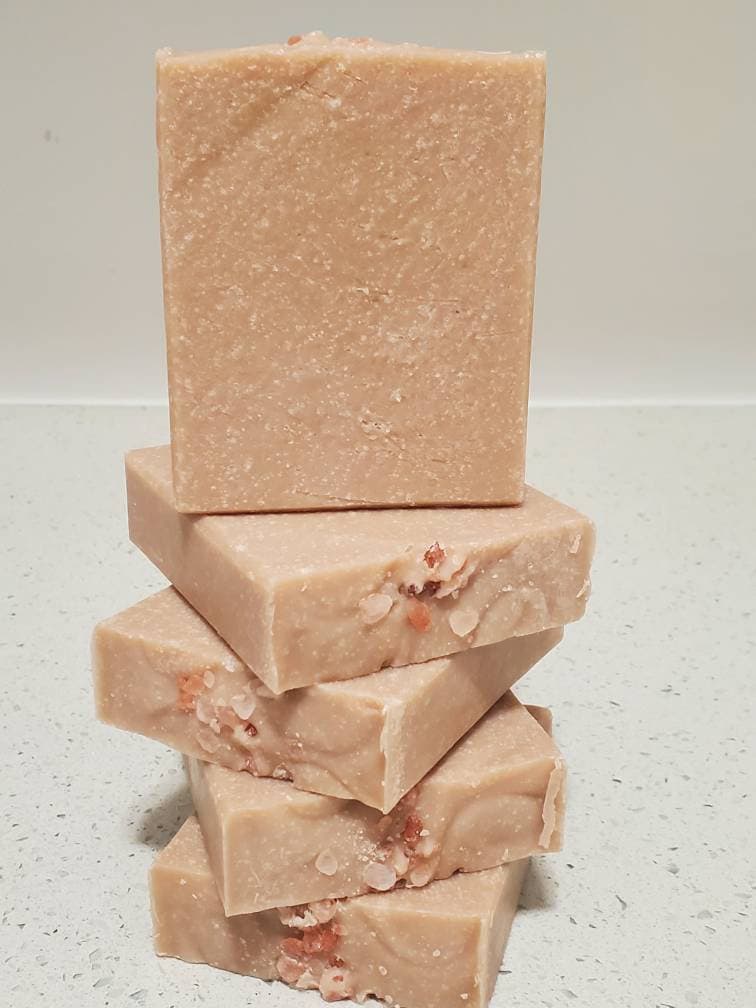 Exfoliating Salt Soap, Himalayan Pink Salt Spa Bar, Eucalyptus and ...
