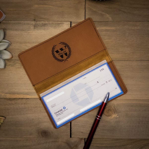 Personalized Checkbook Cover Logo - Etsy
