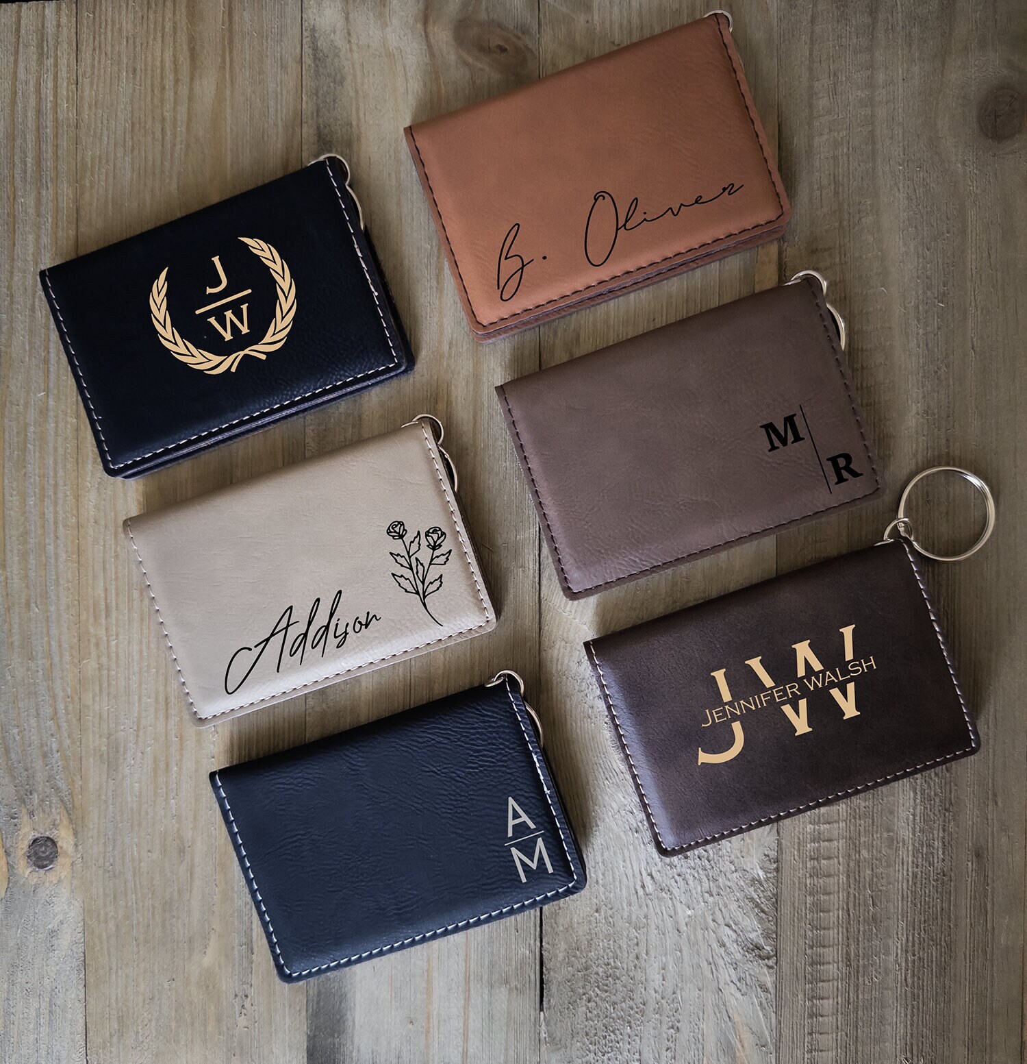 Keychain Wallet Customized Keychain Wallet Custom Keychain - Etsy