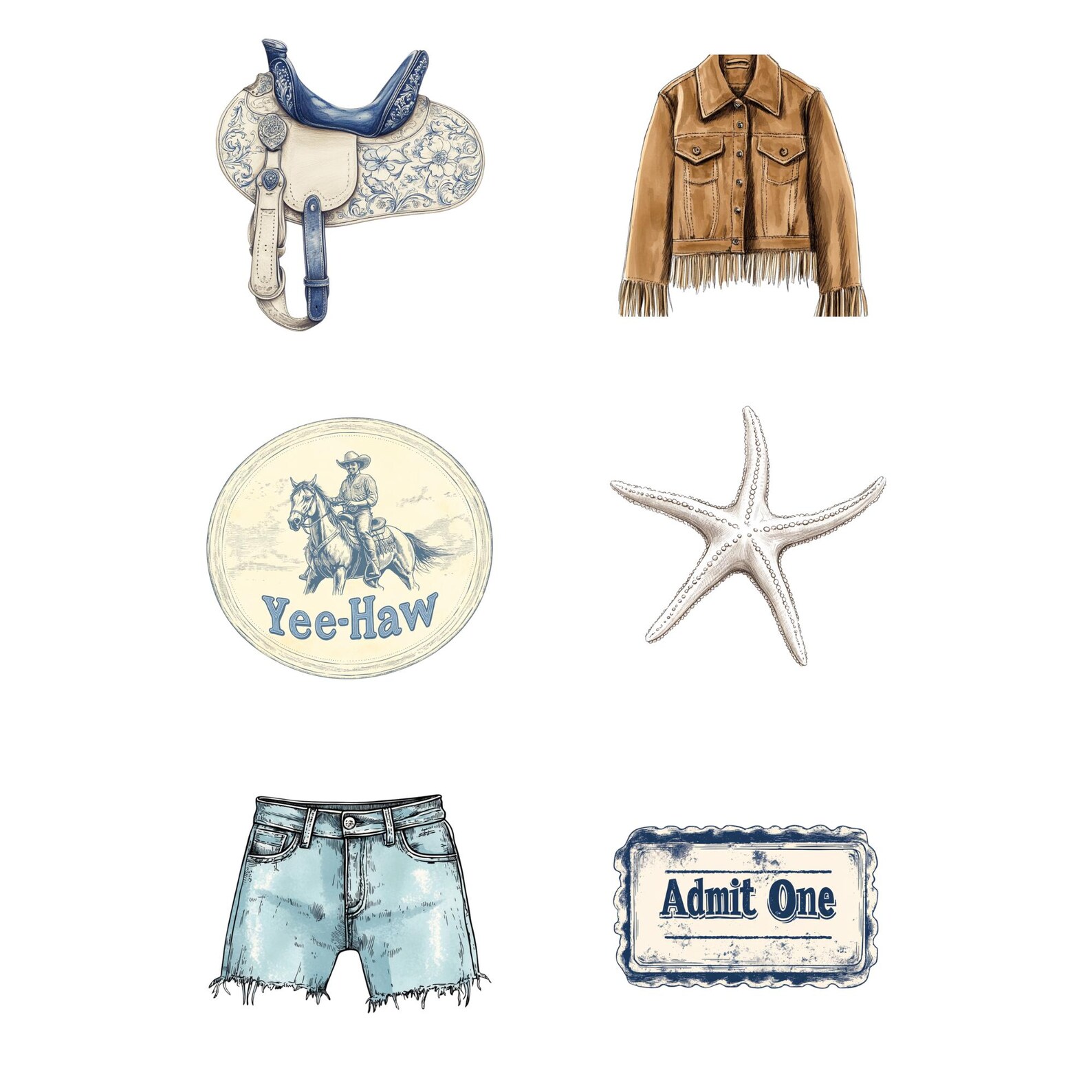 14 Coastal Cowgirl Cliparts – Coastal Aesthetic Pngs, Cowgirl Boots ...