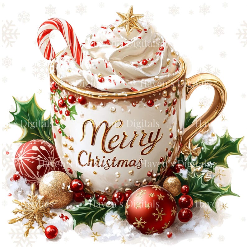 10 Christmas Drink Clipart Bundle – Festive Drink Icons, Hot Cocoa ...