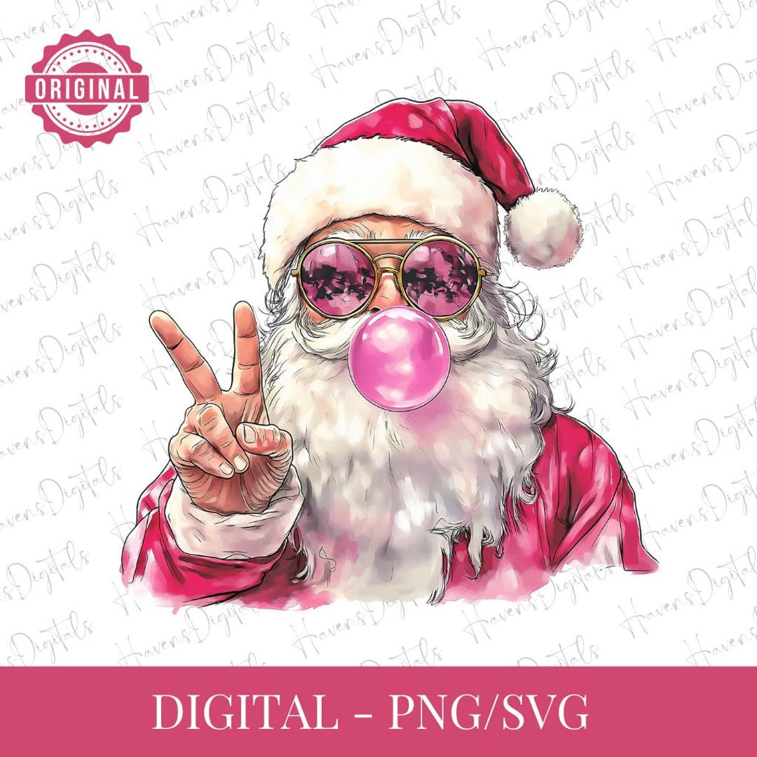 Groovy Retro Santa Clipart – Santa Claus SVG & PNG, Vintage Santa PNG ...