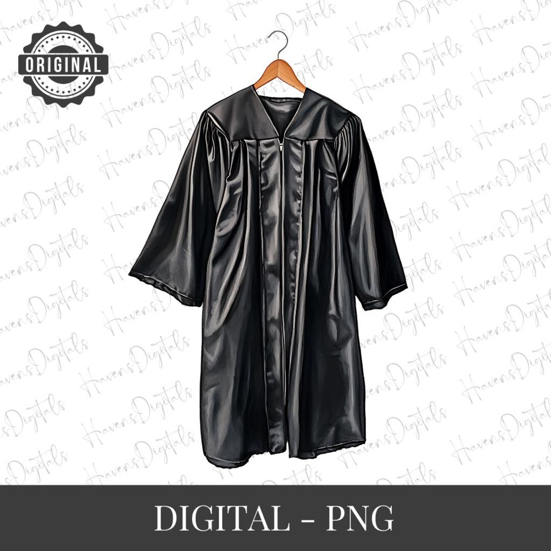 Black Graduation Gown Watercolor Clipart PNG – Senior Class of 2025 ...