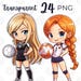 24 Chibi Volleyball Girl Clipart Pack – Kawaii Chibi Pngs, Volleyball ...