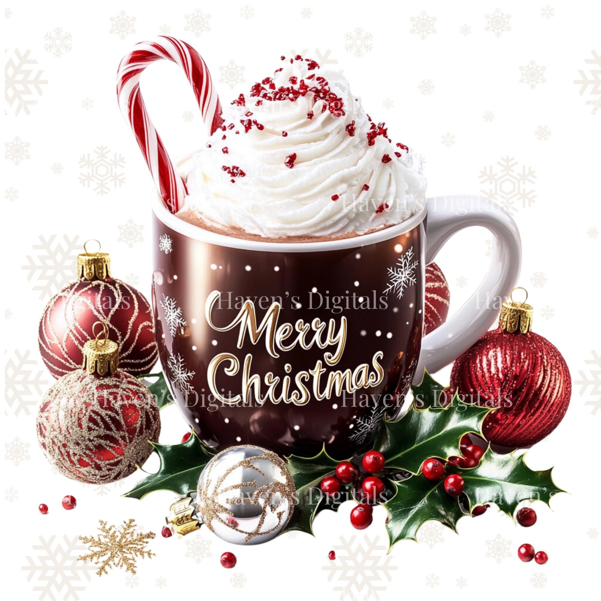 10 Christmas Drink Clipart Bundle – Festive Drink Icons, Hot Cocoa ...