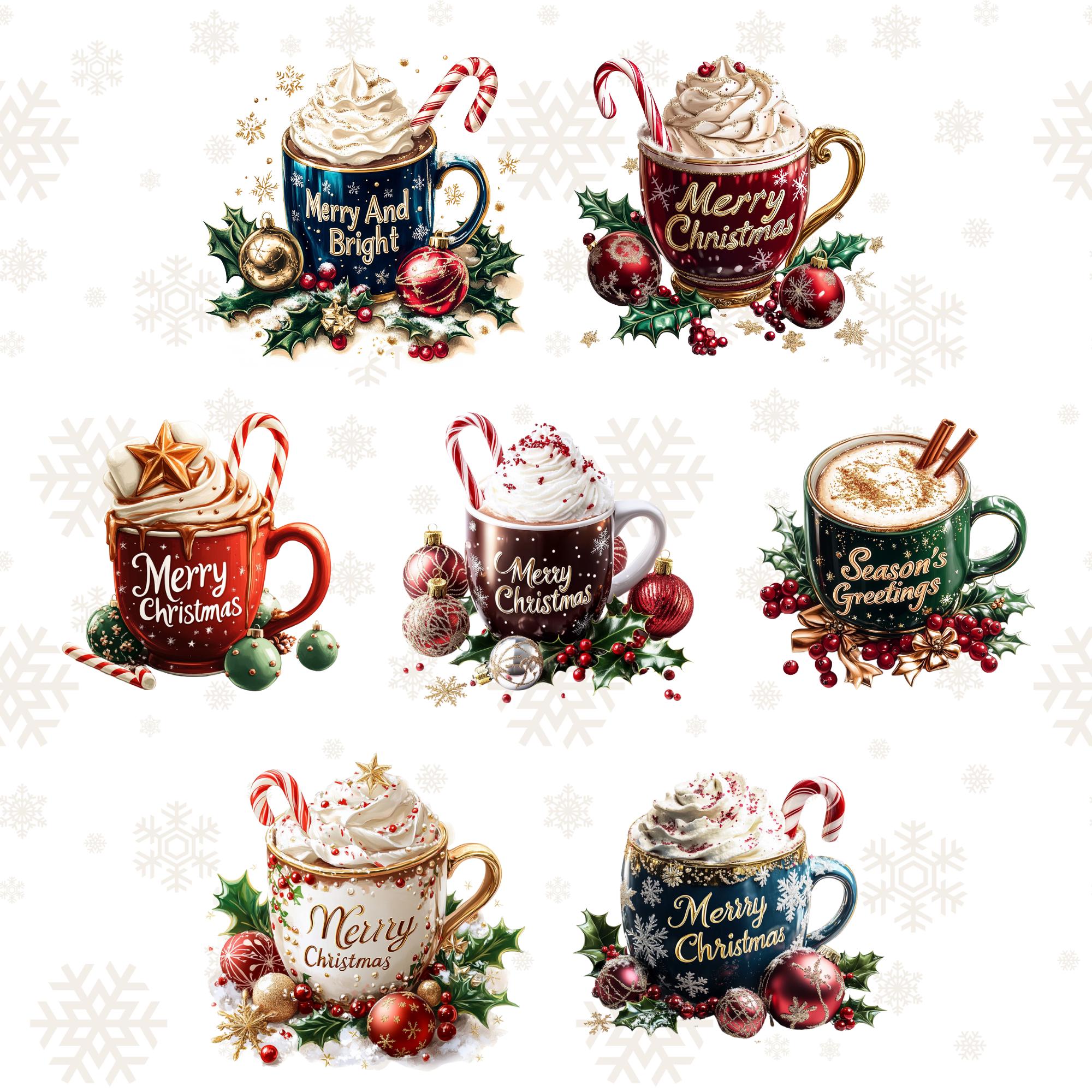 10 Christmas Drink Clipart Bundle – Festive Drink Icons, Hot Cocoa ...