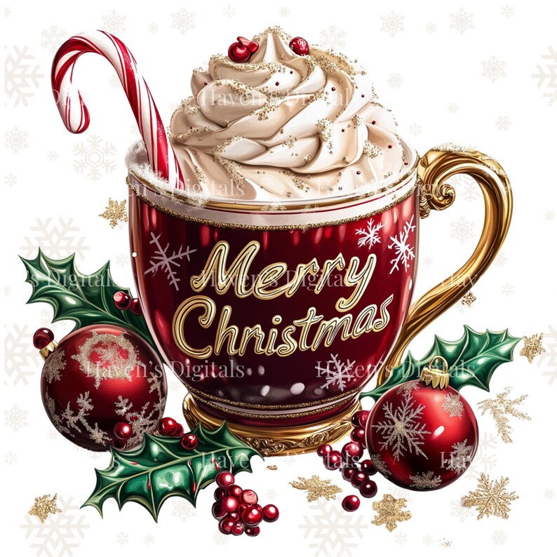 10 Christmas Drink Clipart Bundle – Festive Drink Icons, Hot Cocoa ...