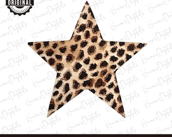 Trendy Leopard Star Clipart | High-quality PNG for Y2K, Cricut, and DIY ...