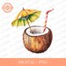 Coconut Drink With Umbrella Clipart – Tropical Summer PNG – Watercolor ...
