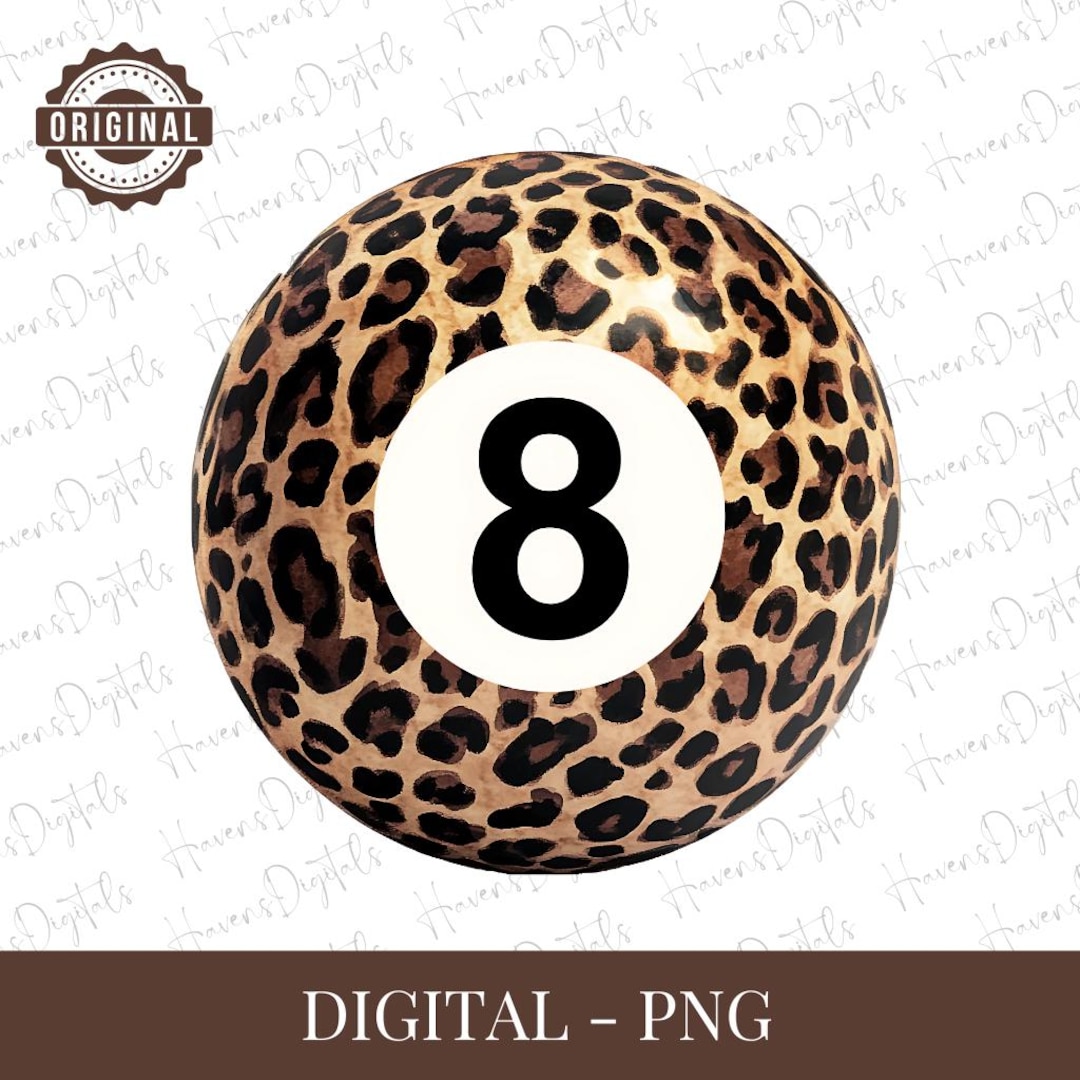 Leopard 8 Ball Clipart | Y2K Retro Digital Download | Magic 8 Ball Leopard Print PNG for ...