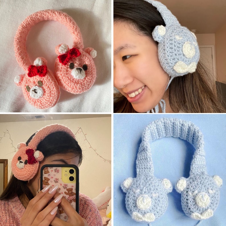 Cute Crochet Headphone Covers Teddy Bearmuffs Pattern PDF - Etsy