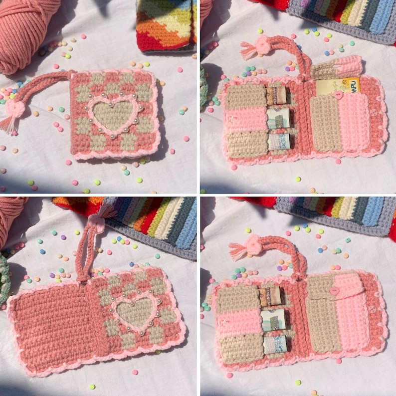 Delia Heartlet | Cute Crochet Wallet Organizer | PDF Pattern Only - Etsy