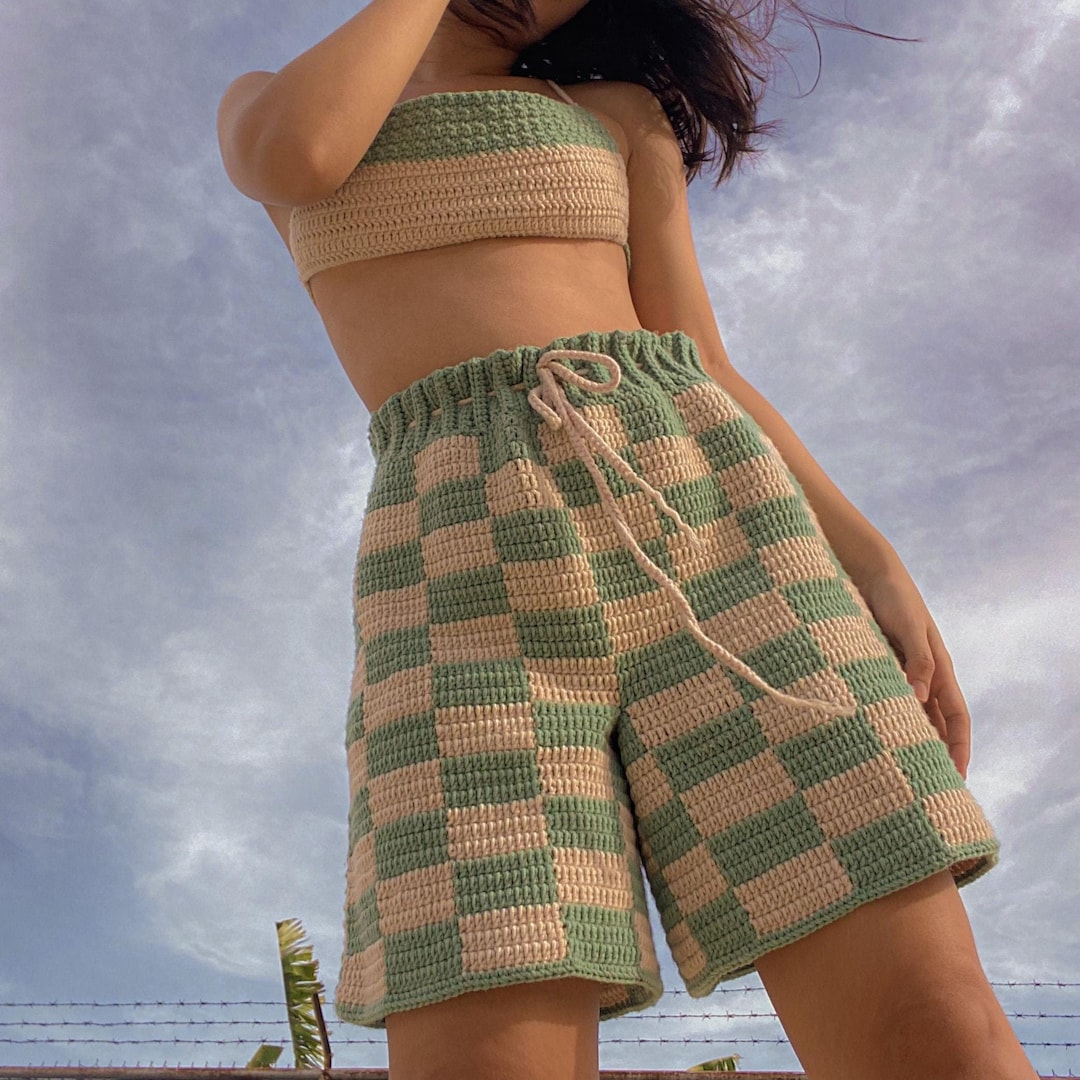 Crochet Checkered Shorts Pattern | PDF PATTERN ONLY - Etsy