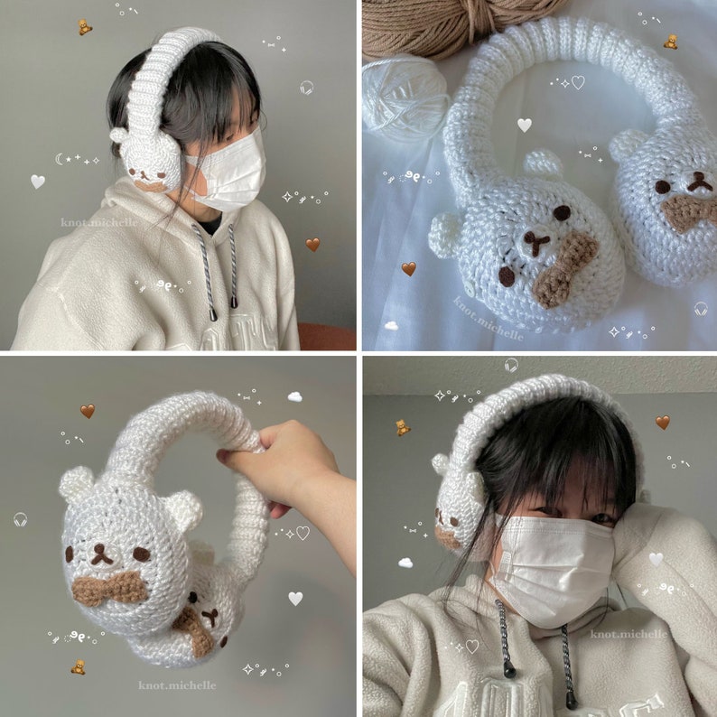 Cute Crochet Headphone Covers Teddy Bearmuffs Pattern PDF - Etsy