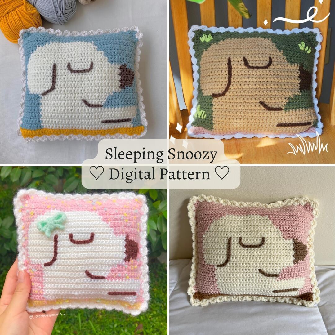 Sleeping Snoozy | Crochet Pillow Pattern | PDF PATTERN ONLY - Etsy