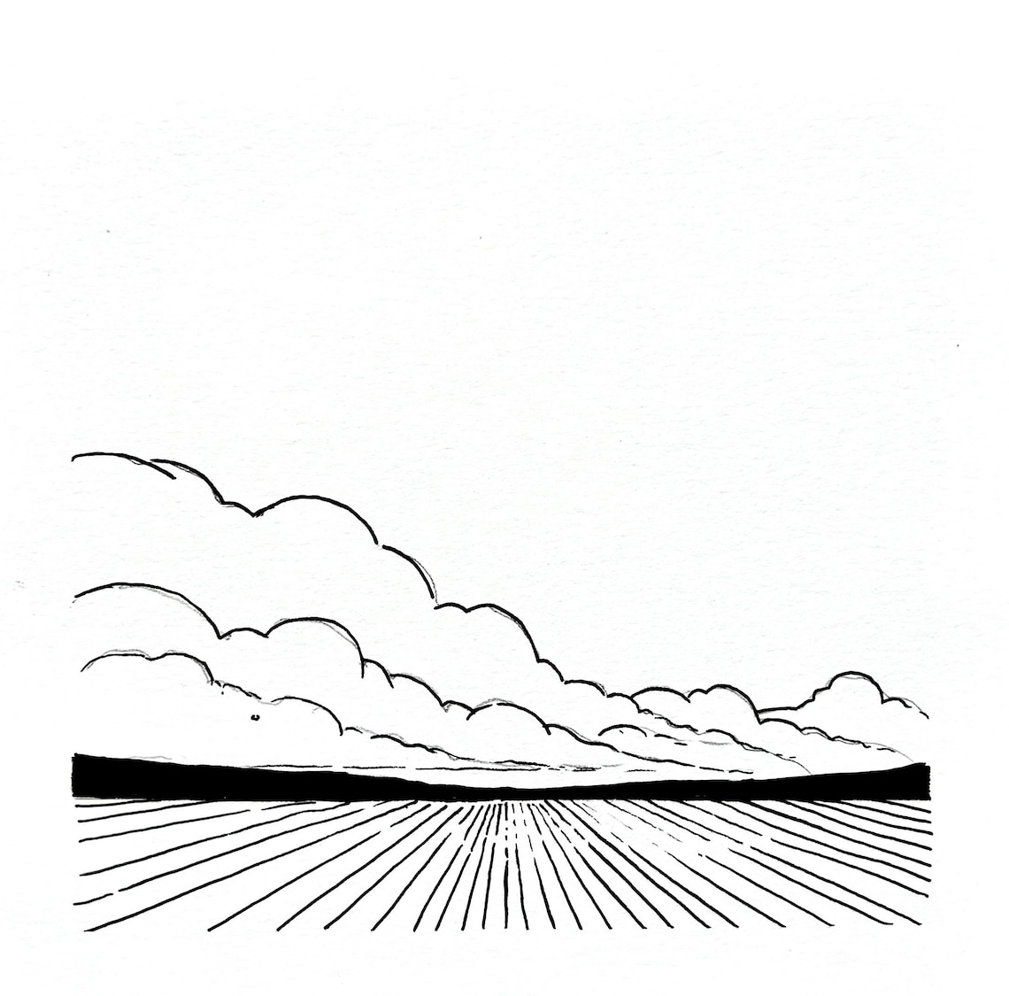 Original Ink Drawing: “horizon” - Etsy