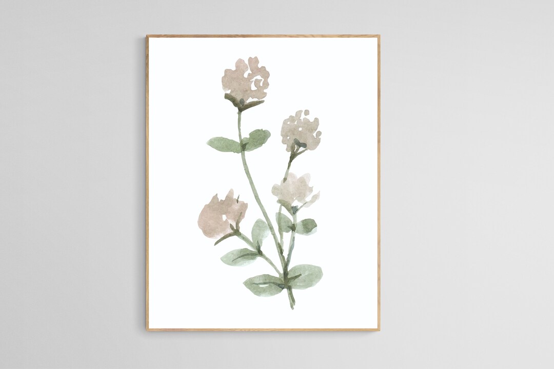 Neutral Watercolor Floral Nursery Wall Art. Vintage Nursery Prints ...
