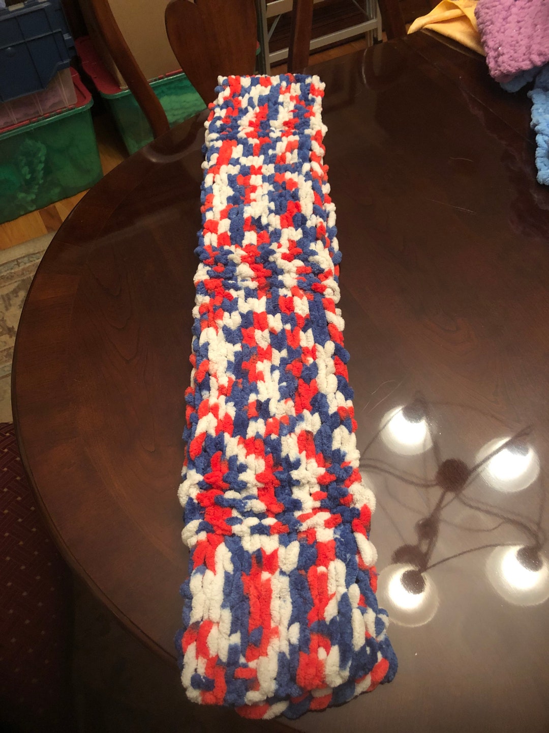 Red, White and Blue Scarf - Etsy