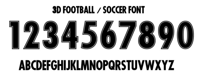 3D Football Soccer Font .TTF File: Sporty Jersey Font (digital Download ...