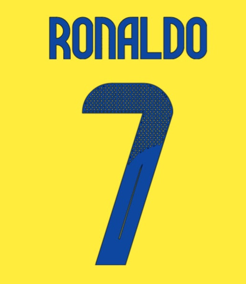 Al Nassr 2024/2025 Football Soccer Jersey Font Ronaldo 7 CR7 .TTF Font ...
