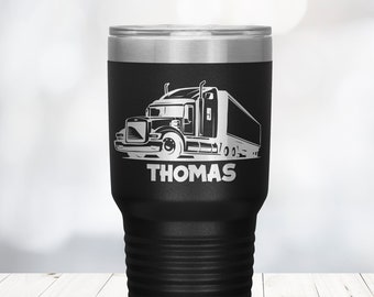 Personalized Truck Travel Cup, Truck Driver Tumbler Cup, Trucker Gift ...