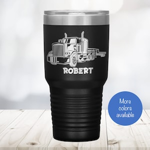 Personalized Truck Travel Cup, Flatbed Truck Driver Tumbler Cup ...